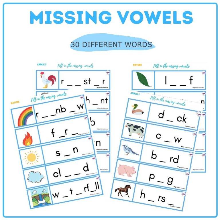 Missing Vowels Spelling Game - MyPurpleClassroom
