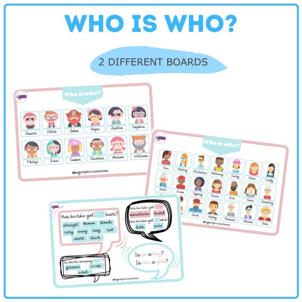 Who is Who Board Game - MyPurpleClassroom