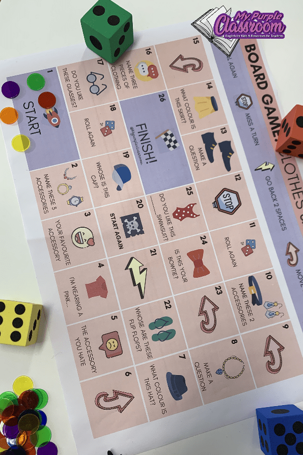 Clothes & Accessories Board Game: Printable & Interactive ...