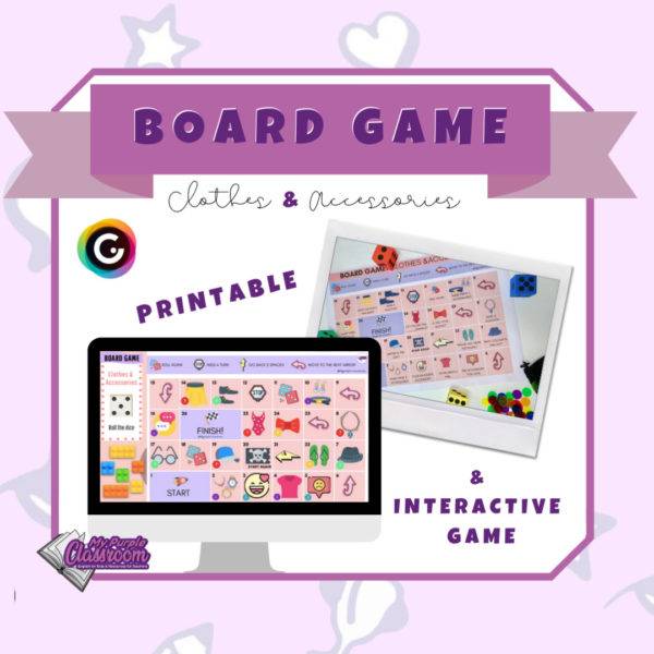 board game: clothes & accessories - MyPurpleClassroom