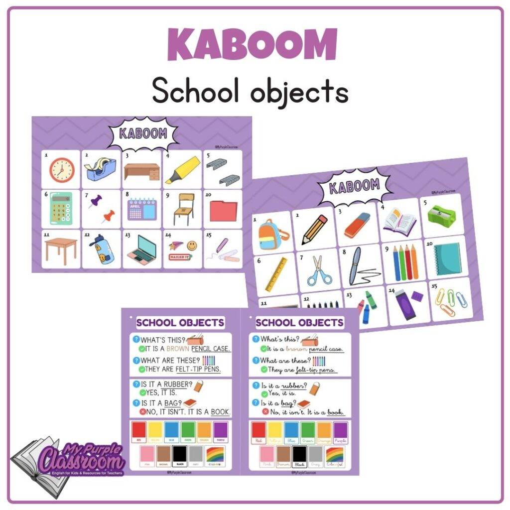 KABOOM – School objects - MyPurpleClassroom